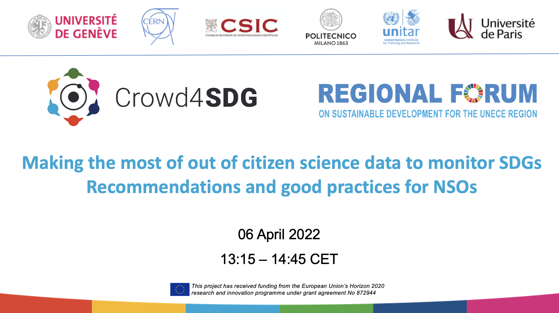 UNECE 2022 RFSD Side Event "Making the Most out of Citizen Science Data to Monitor SDGs" | UNITAR